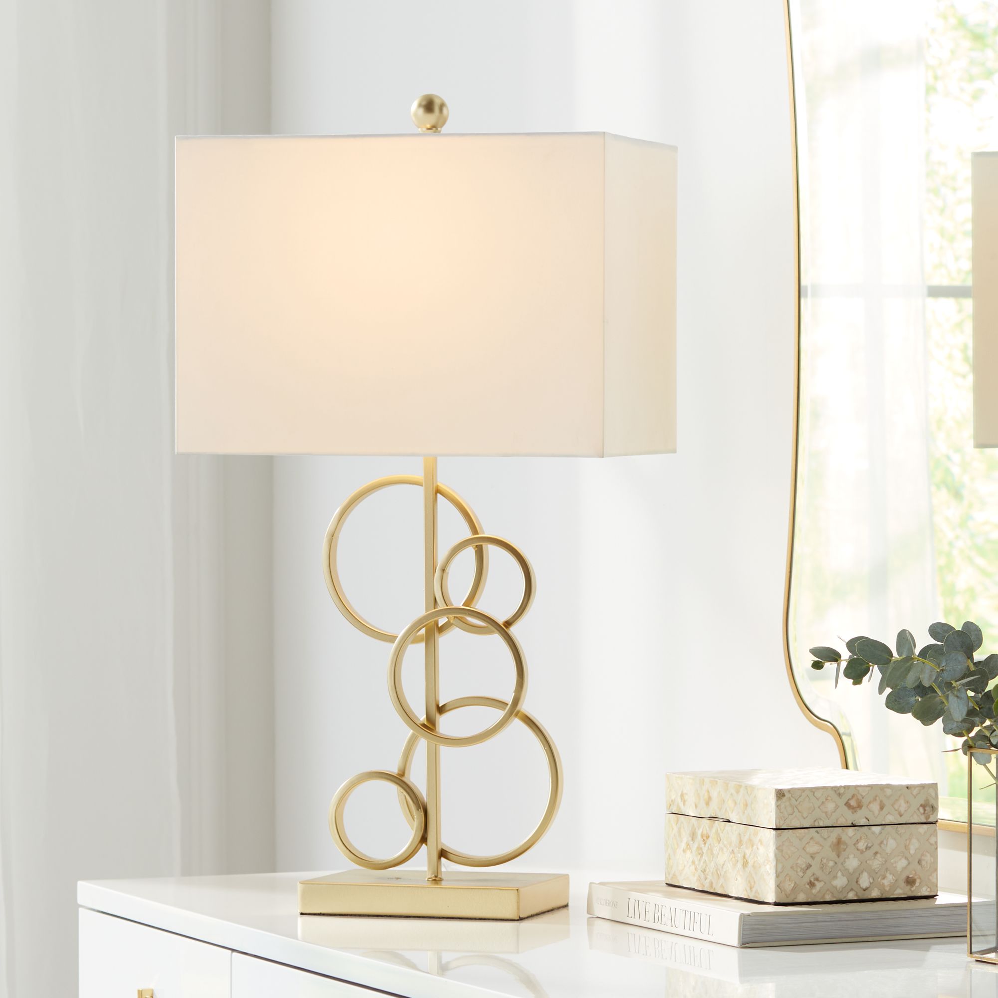 Safavieh Callum 30 In. High Table Lamp, Brass Gold/Clear - Walmart.com