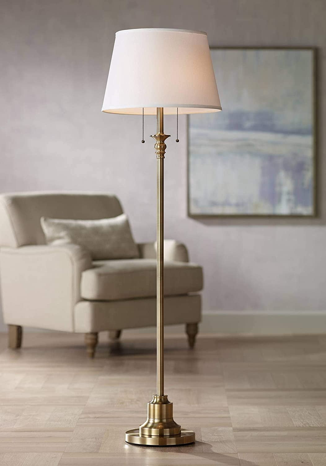 360 Lighting Spenser Traditional Floor Lamp Standing 58" Tall Brushed ...