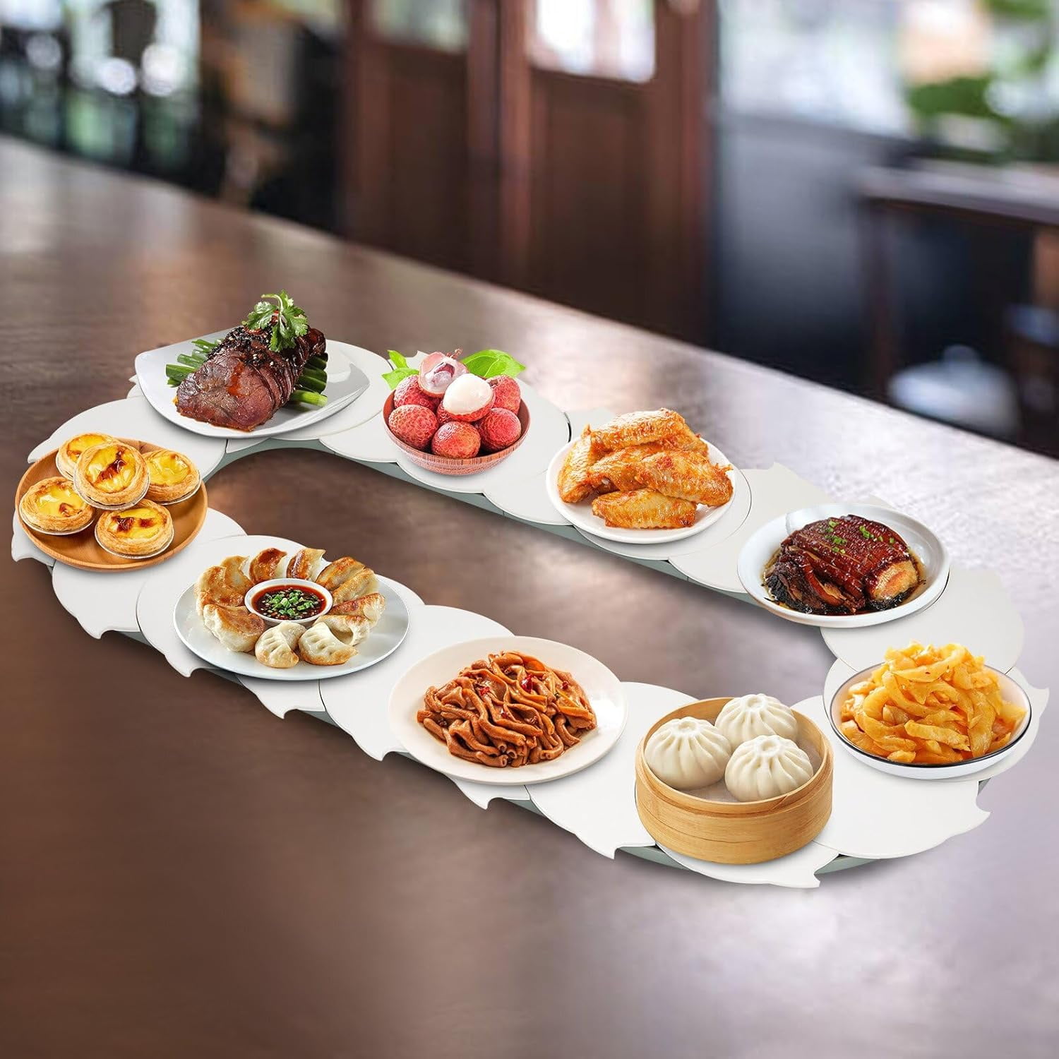 360° Manual Swivel Adjustable Dining Table Rotating Food Turntable Food ...