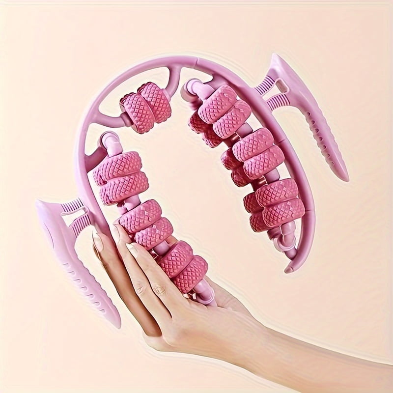 360° Massage Roller for Muscle Relaxation, Dual Row Leg Slimming Clamp ...