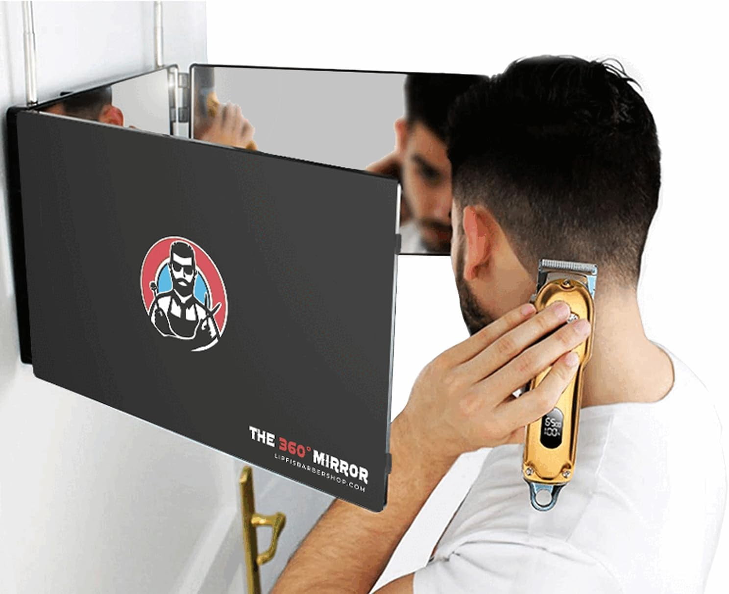 The 360 Mirror - 3 Way Mirror for Self Hair Cutting - Adjustable ...