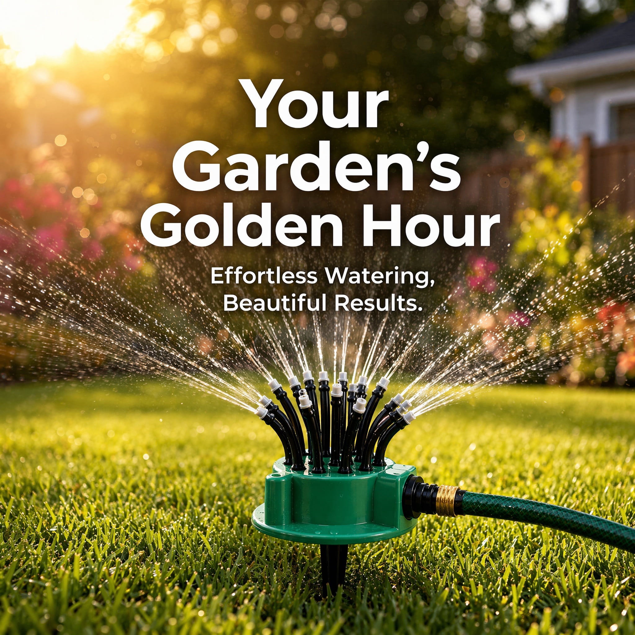 360 Multi Directional Lawn Sprinkler, Flower Shape Rotating Multi ...