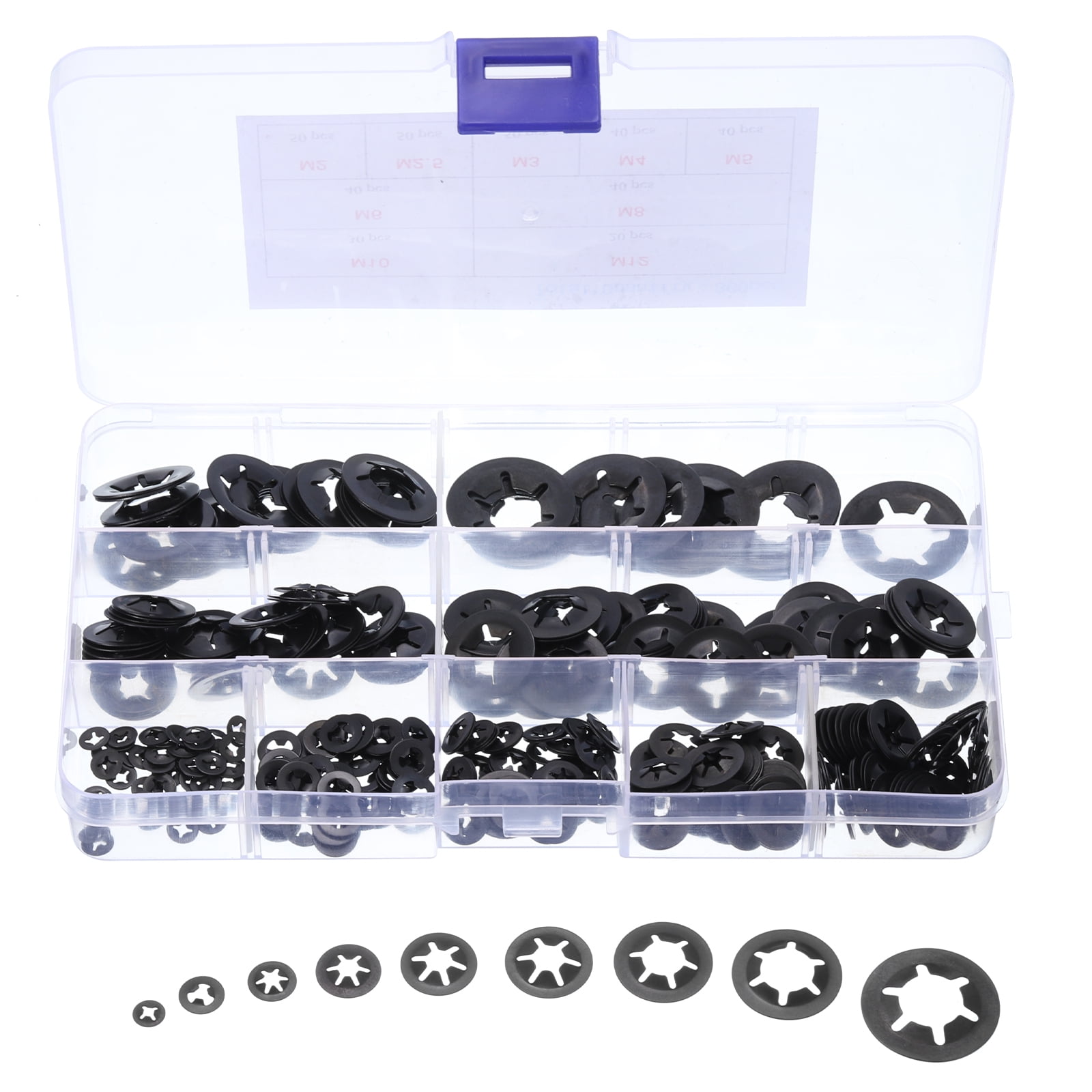 360 Packs Internal Tooth Star Lock Washers Set M2 M2.5 M3 M4 M5 M6 M8 ...