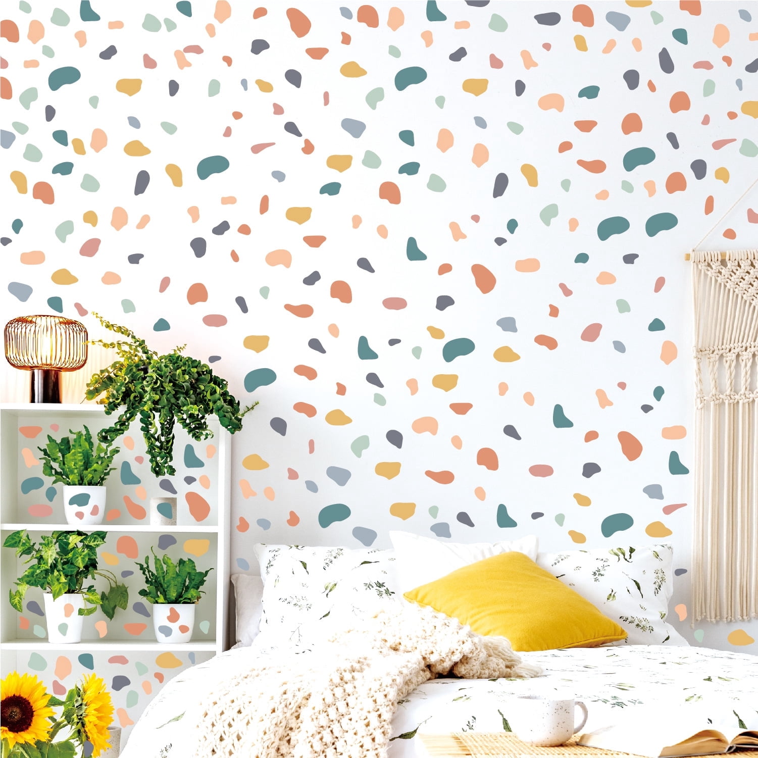 360 Pcs Colorful Irregular Stones Decals Removable Wall Stickers Vinyl ...