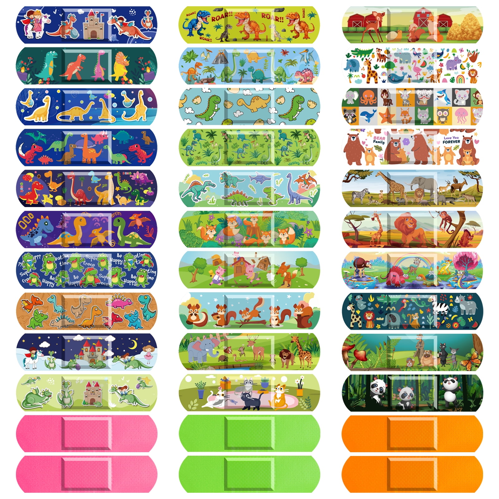 360 Pcs Kids Cartoon Bandages, 33 Styles Children's Flexible Adhesive ...