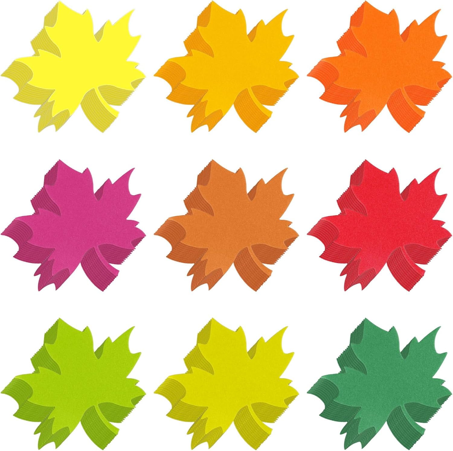 360 Pcs Maple Leaves Cutouts Paper 3.9 Inch Assorted Color Fall Leaf ...