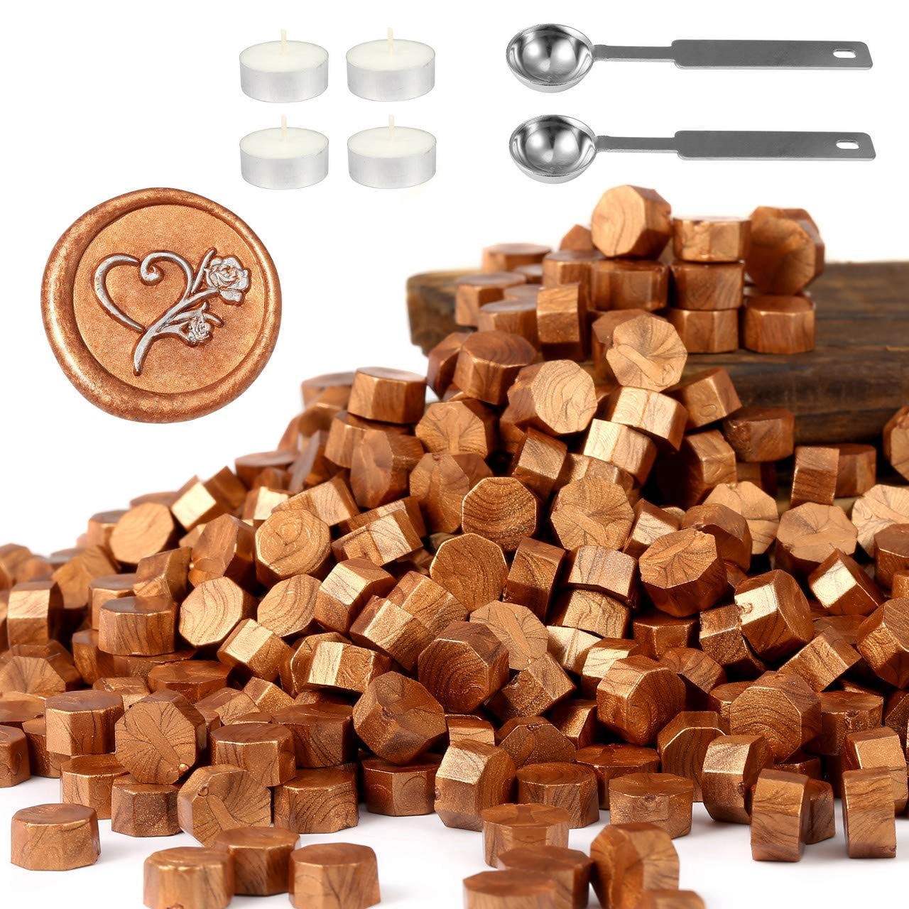 360 Pcs Metallic Copper Sealing Wax Beads Set for Wax Seal Stamp with ...