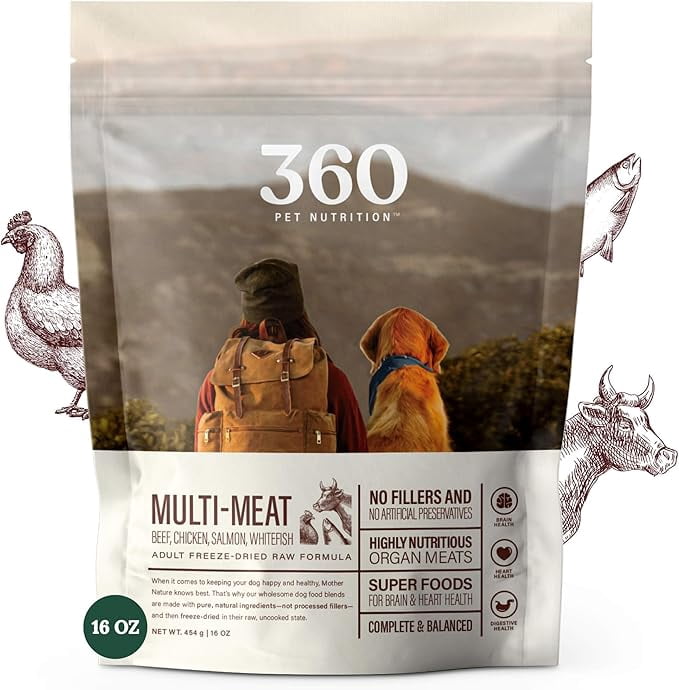 360 Pet Nutrition Freeze-Dried Raw Dog Food High Protein Complete ...