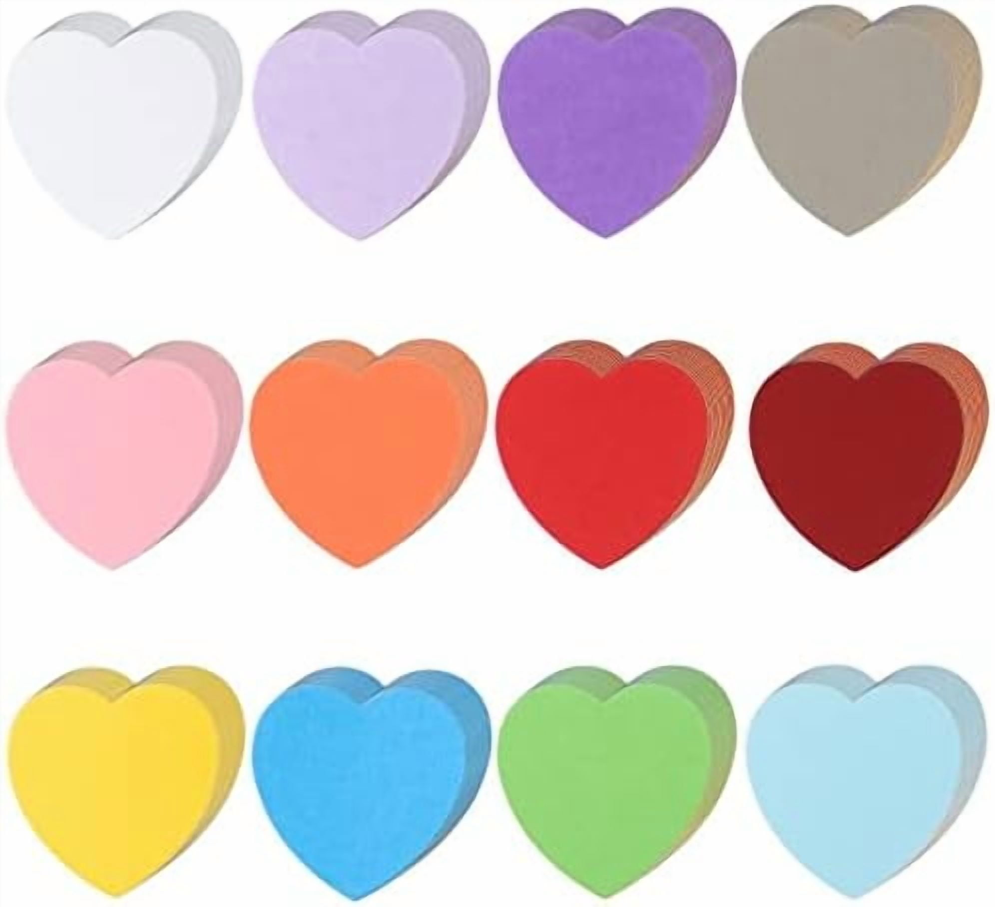 360-Piece Assorted Color Heart Confetti - 2" Heart Die Cuts for ...