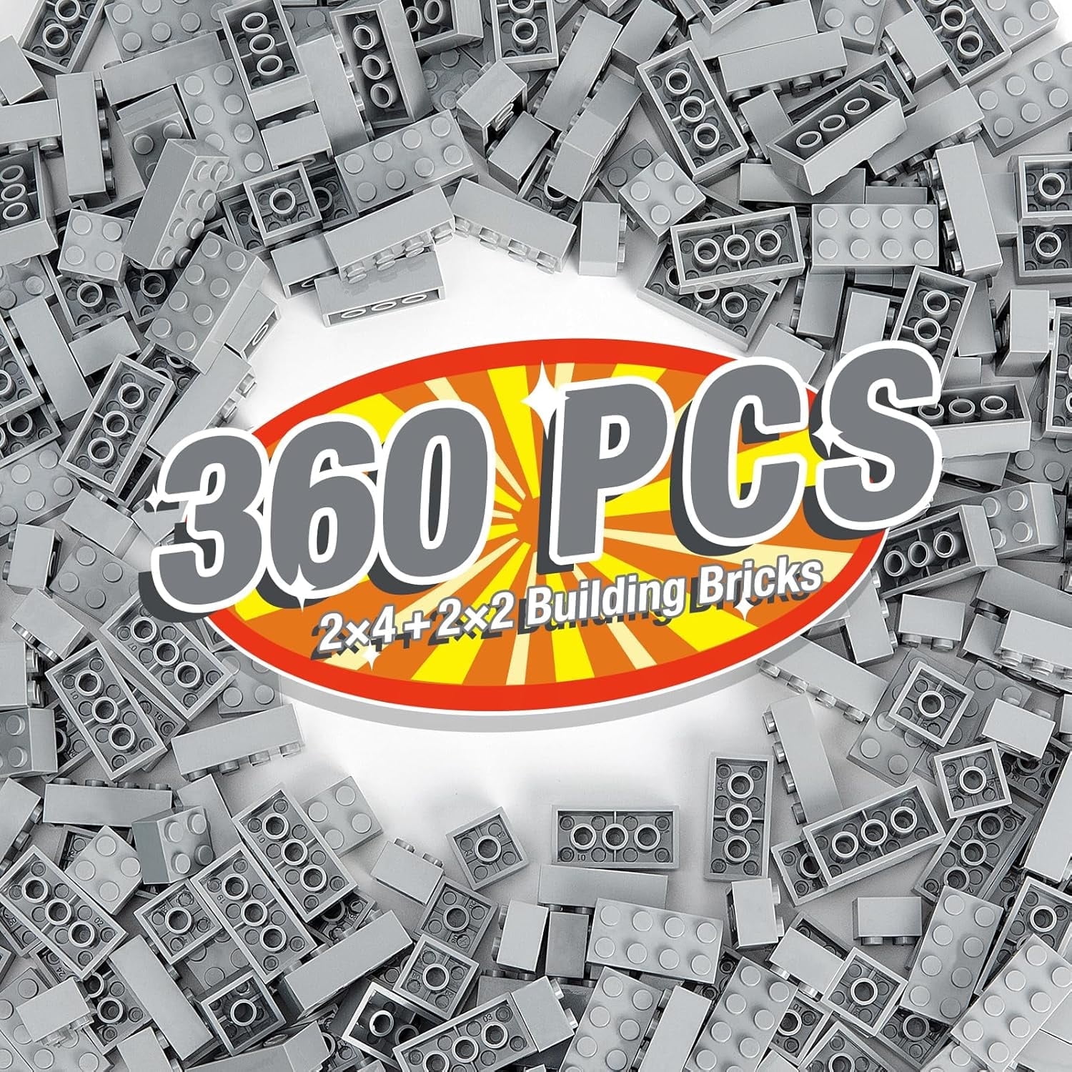 360 Pieces Building Bricks, Classic Basic Flats Parts and Pieces - 2x4 ...