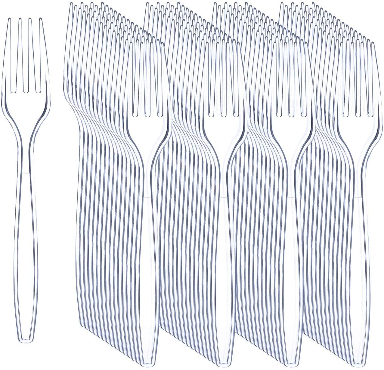 360 Pieces Clear Plastic Forks - Heavy Duty Plastic Forks - 6.7inch ...