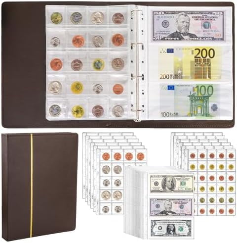 360 Pockets Coin Currency Collection Book Holder for Collectors, 300 ...
