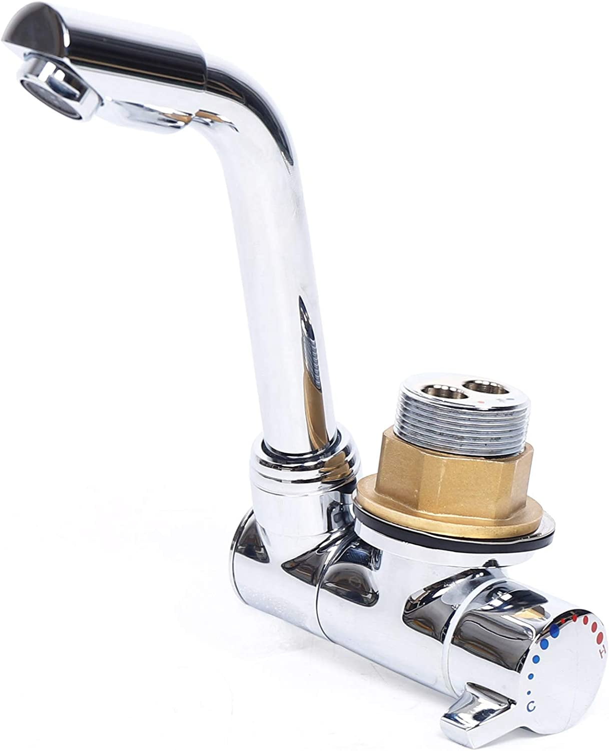 360° RV Boat Caravan Camper Tap Cold & Hot Folding Kitchen Water Faucet ...