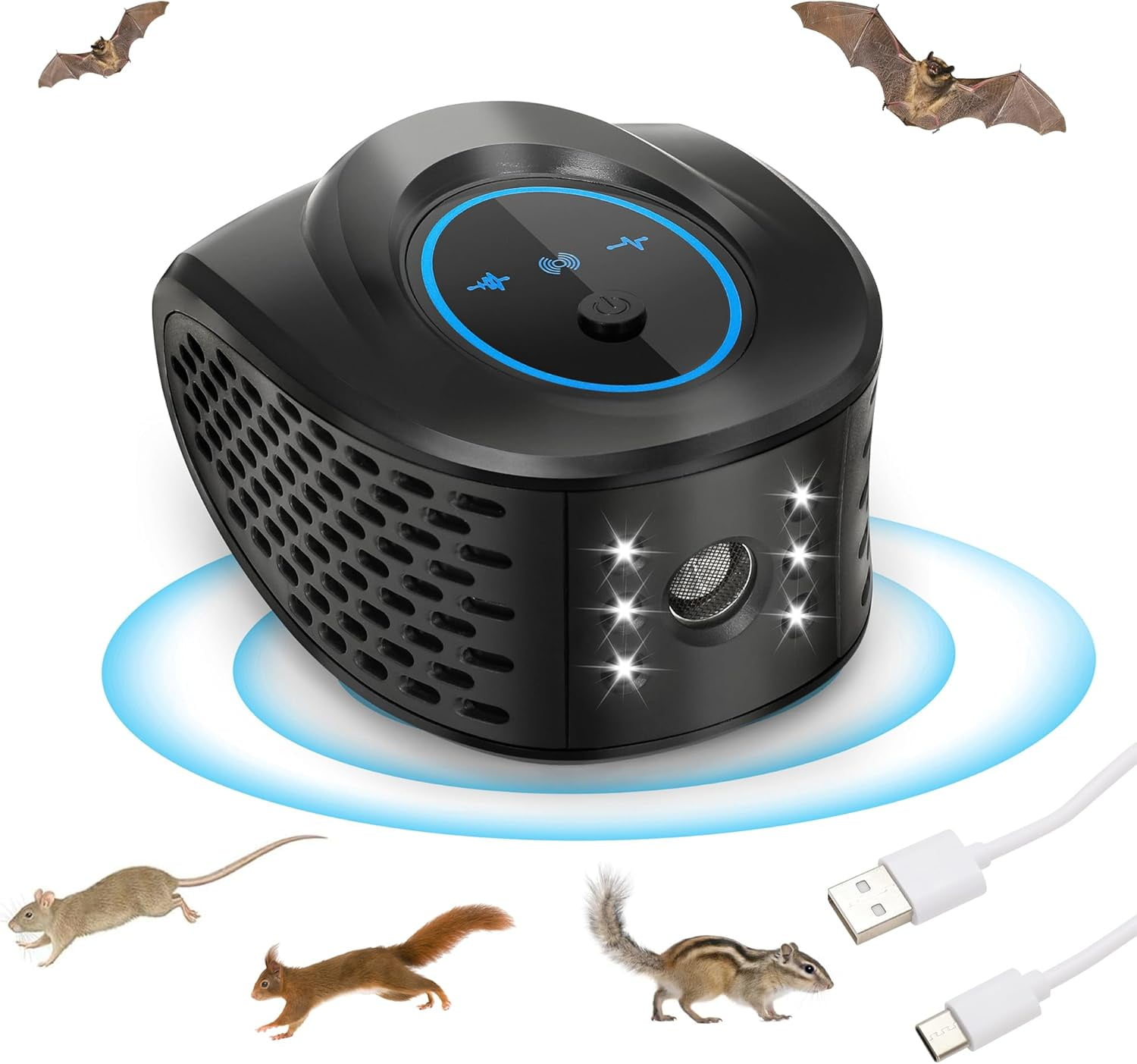 360° Rodent Repellent, 2024 Upgraded Ultrasonic Plug in 4-Modes Mice ...