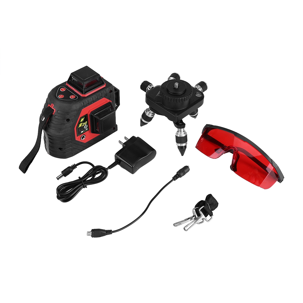 360° Rotary 12 Line Self Leveling Vertical Horizontal Cross Lines 3D ...