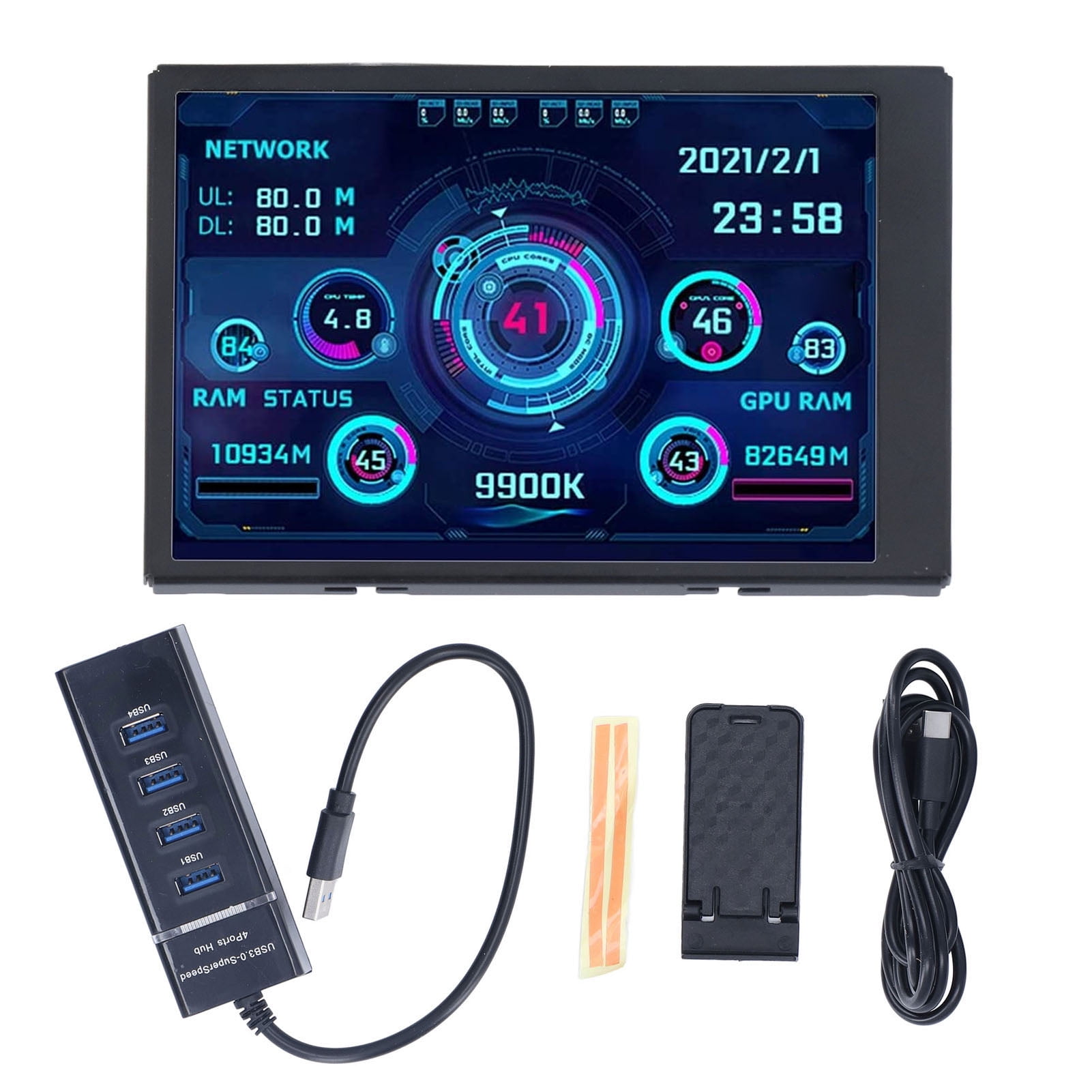 360° Rotatable 24-Inch IPS Monitor Set for ITX Chassis, Full View Angle ...