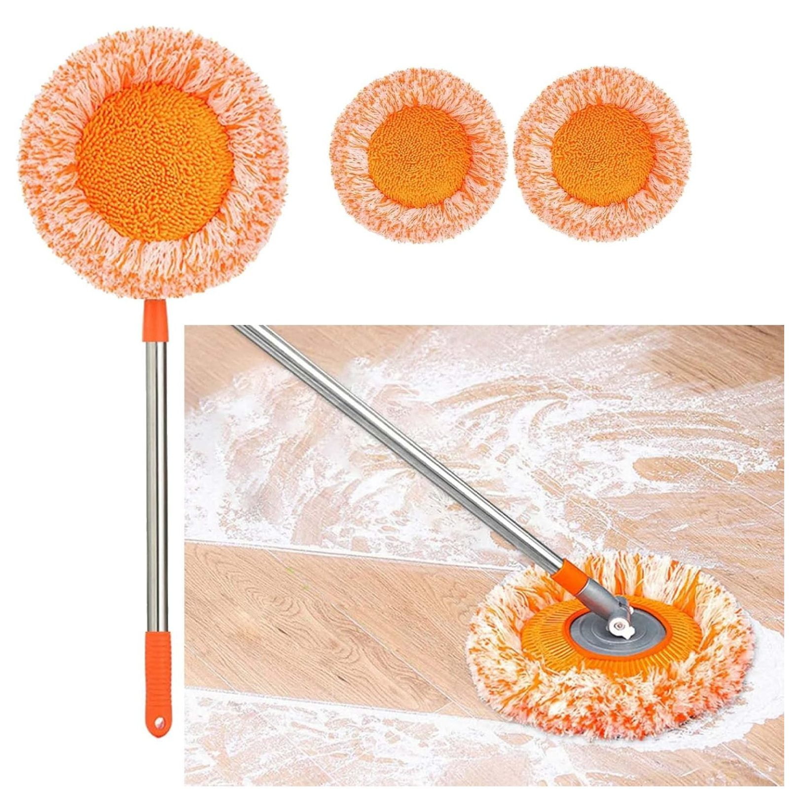 360° Rotatable Adjustable Cleaning Mop - Extra Gift 2 Reusable Mop ...