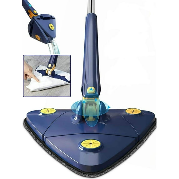 360° Rotatable & Adjustable Cleaning Mop, Telescopic Triangle Mop With ...