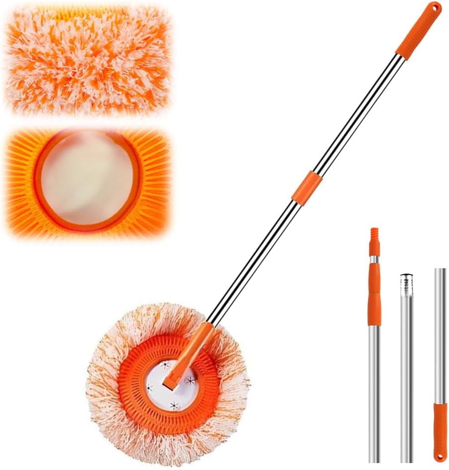 360° Rotatable Adjustable Cleaning Mop, Wall Cleaning Mop with Mop Head ...