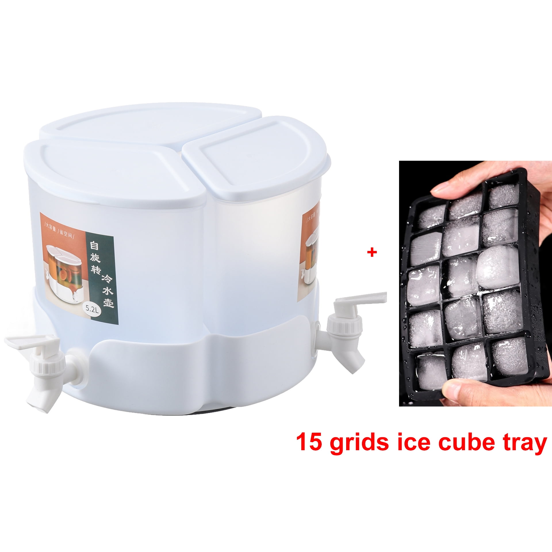 360° Rotatable Beverage Dispenser 5.2L Cold Water Pitcher Cold Kettle ...