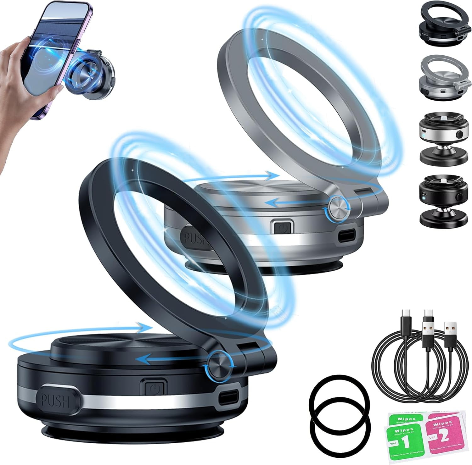 360 Rotatable Car Magnetic Phone Holder, 360 Degree Rotatable Magnetic ...