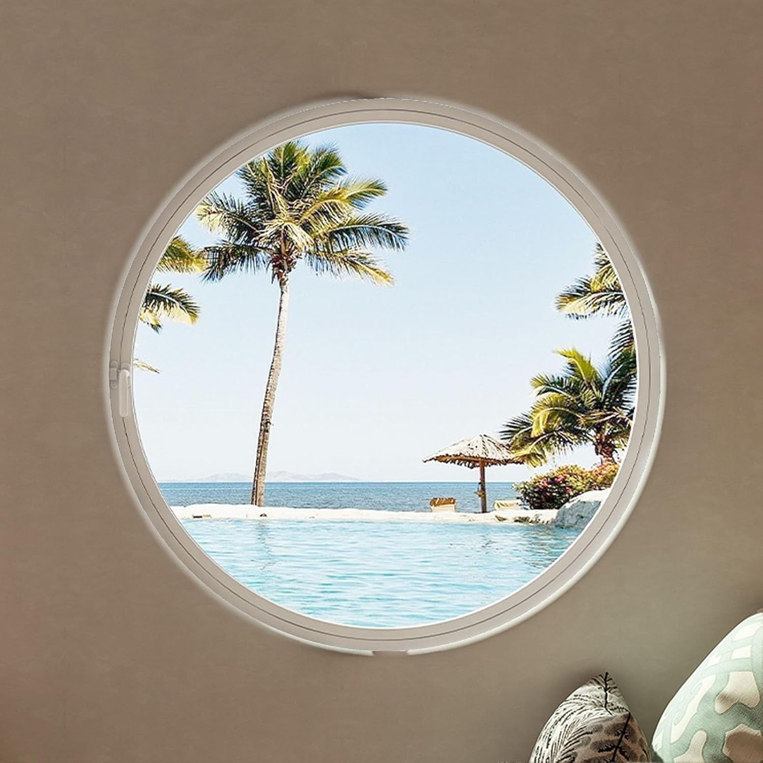 360° Rotatable Round Tempered Glass Shed Window Round Opening Portlight ...