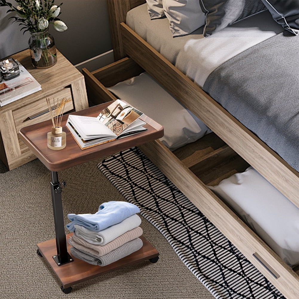 360° Rotatable Sofa Tray Table, C Shaped Swivel End Table, Adjustable ...