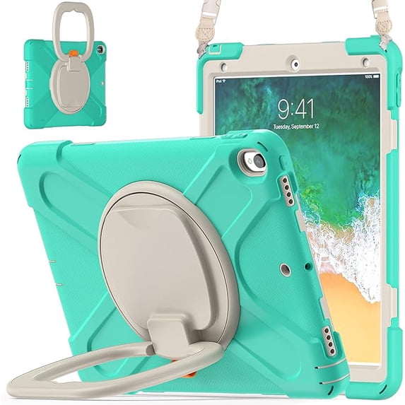 360° Rotatable Tablet Case with Stand, Hand & Shoulder Strap for iPad ...