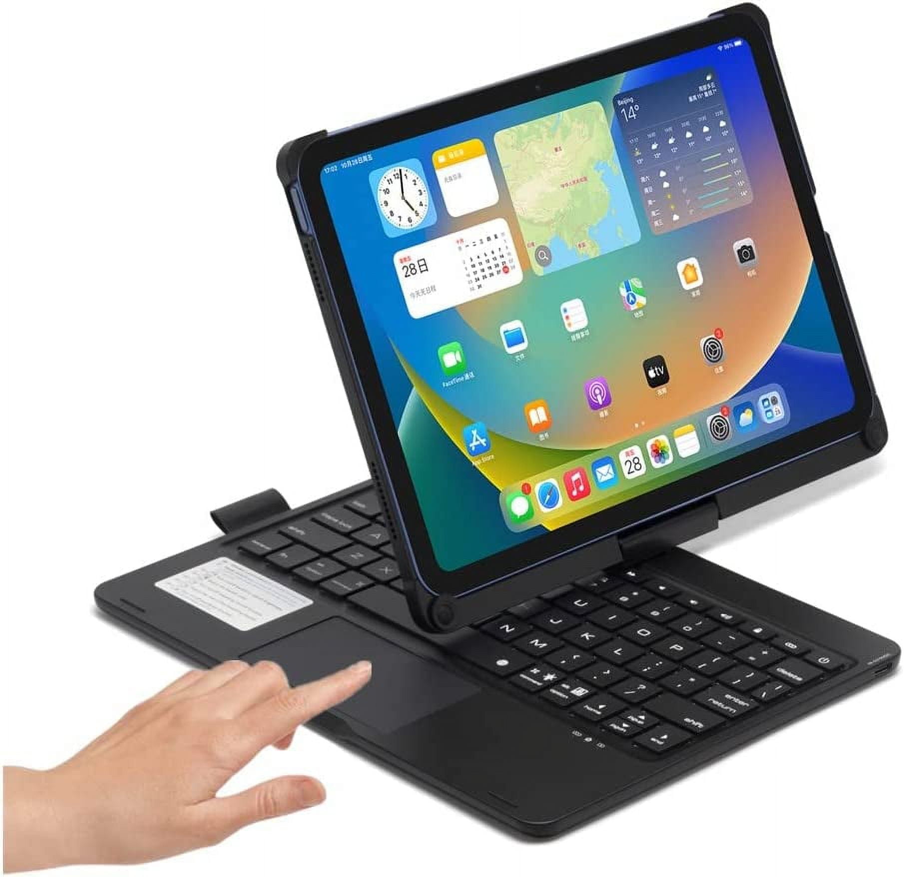 360° Rotatable Touch Keyboard for iPad 10th Generation 2022 10.9 inch Backlight Keyboard Built ...