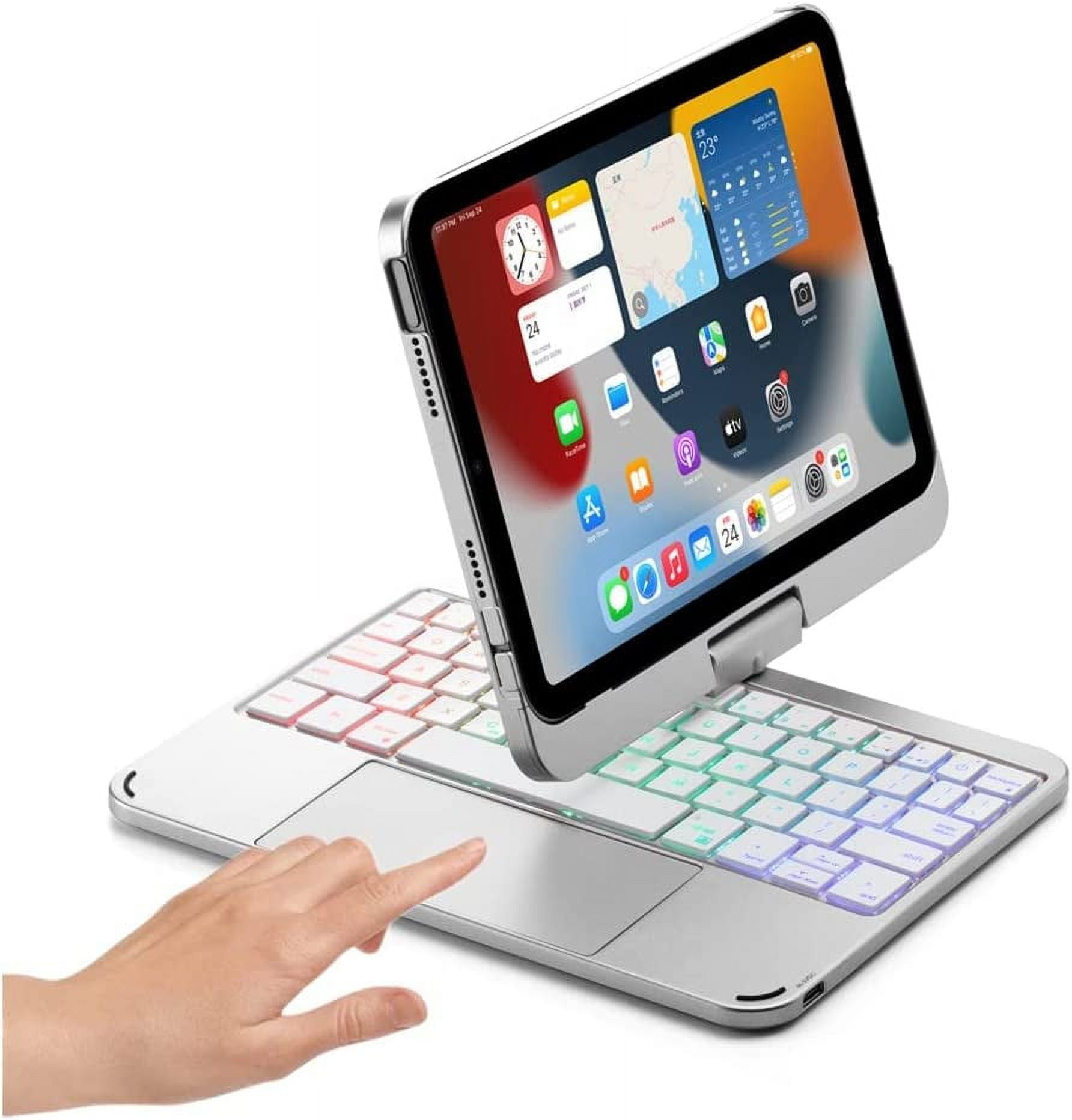 360° Rotatable Touch Keyboard for iPad Mini 6th Generation Backlight ...