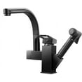 360°Rotate Kitchen Sink Faucet Black Deck Mounted Flexible Pull Out ...