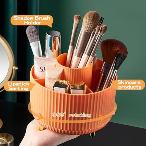 360° Rotate Makeup Brush Holder Organizer, Makeup Organizers Countertop ...