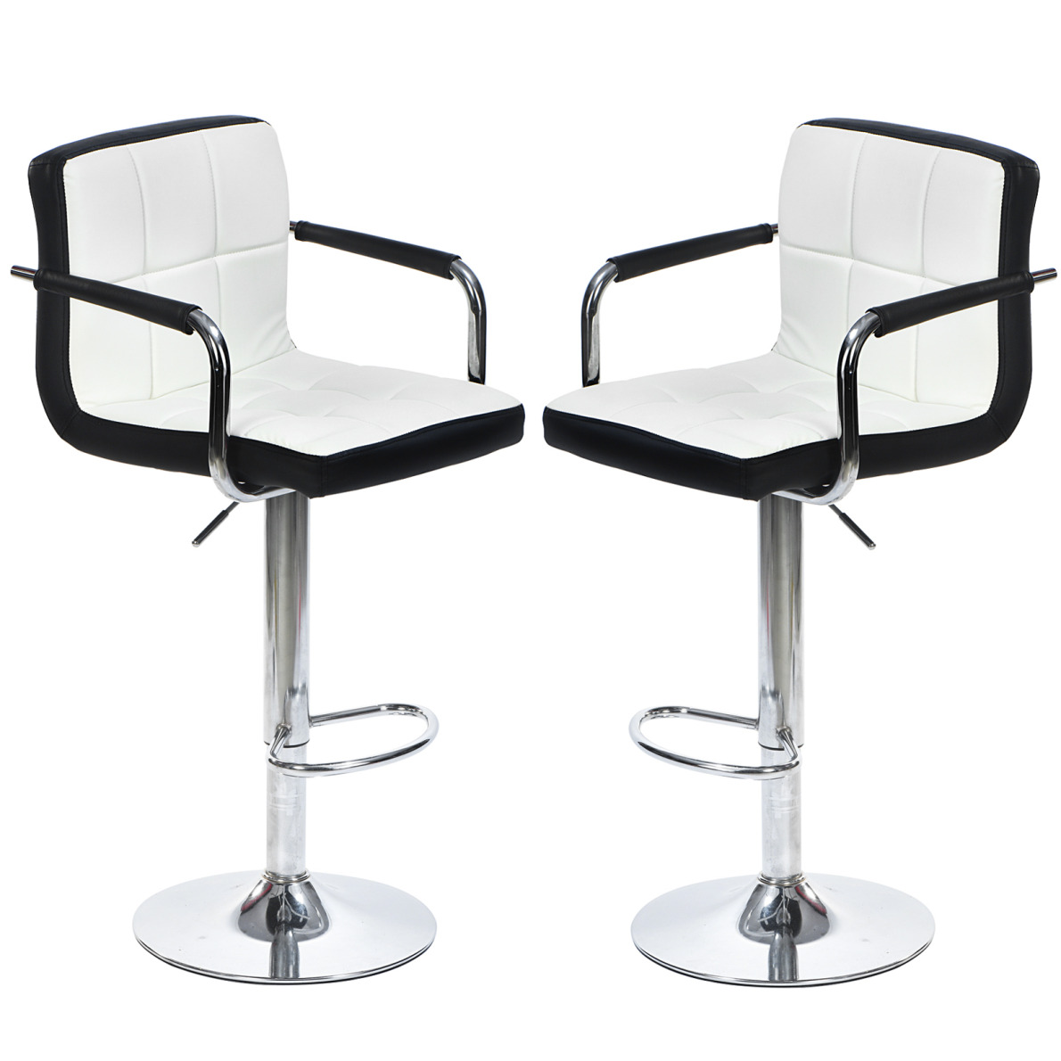 360 Rotating Bar Stools Set of 2,Barstools with Armrest,Free-Lift ...