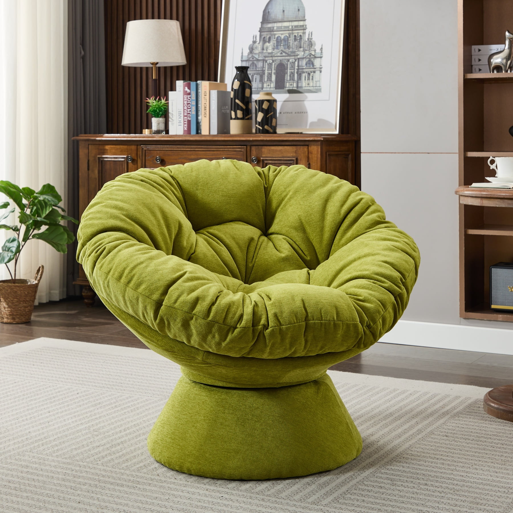 360° Rotating Barrel Design Luxury Swivel Accent Chair, Oversized ...