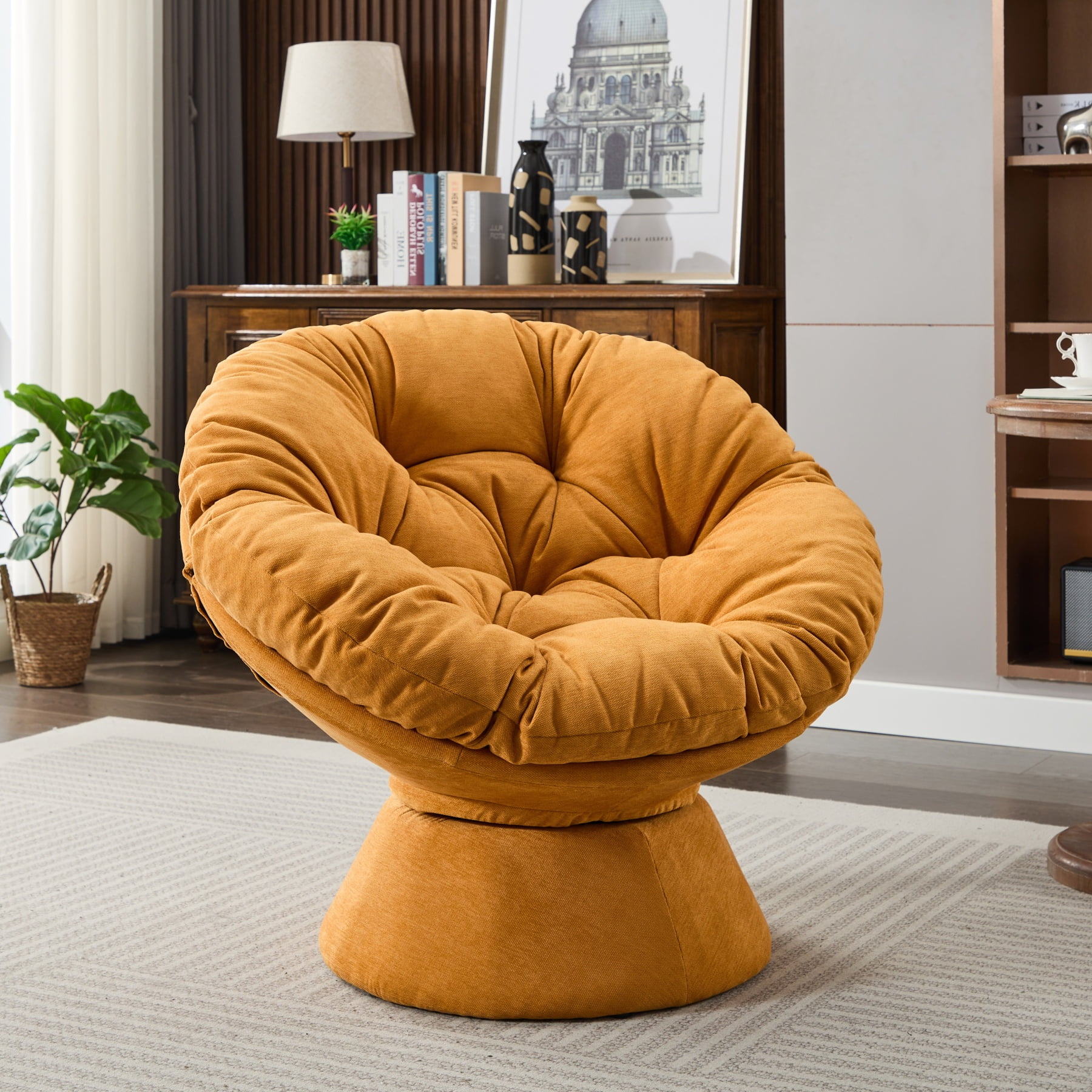 360° Rotating Barrel Design Luxury Swivel Accent Chair, Oversized ...