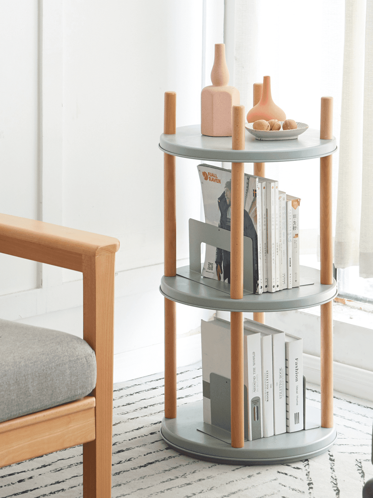 360° Rotating Bookshelf, 4-Tier Rotating Bookshelf,Multifunctional ...