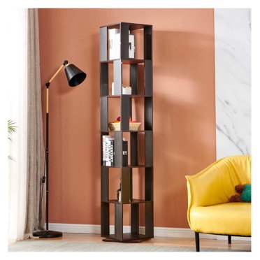 Free Shipping! Qunbio 5 Tier Rotating Bookshelf, 360 Degrees Revolving ...