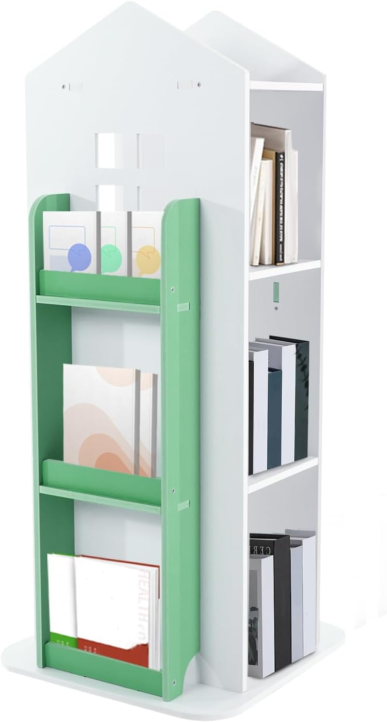 360° Rotating Bookshelf Display Spinning Bookshelf, 4 Tier Revolving ...