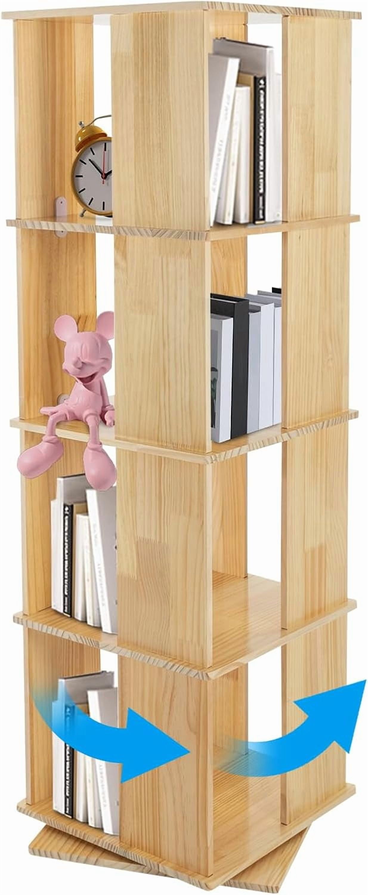 360° Rotating Bookshelf Revolving Bookcase Modern Swivel Bookshelf ...