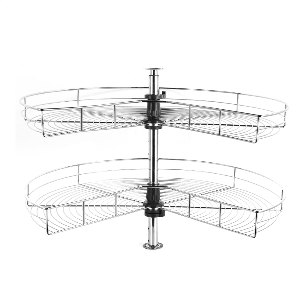 360° Rotating Cabinet Rack, 24in 2-Tier Chrome Shelves for Blind Corner ...