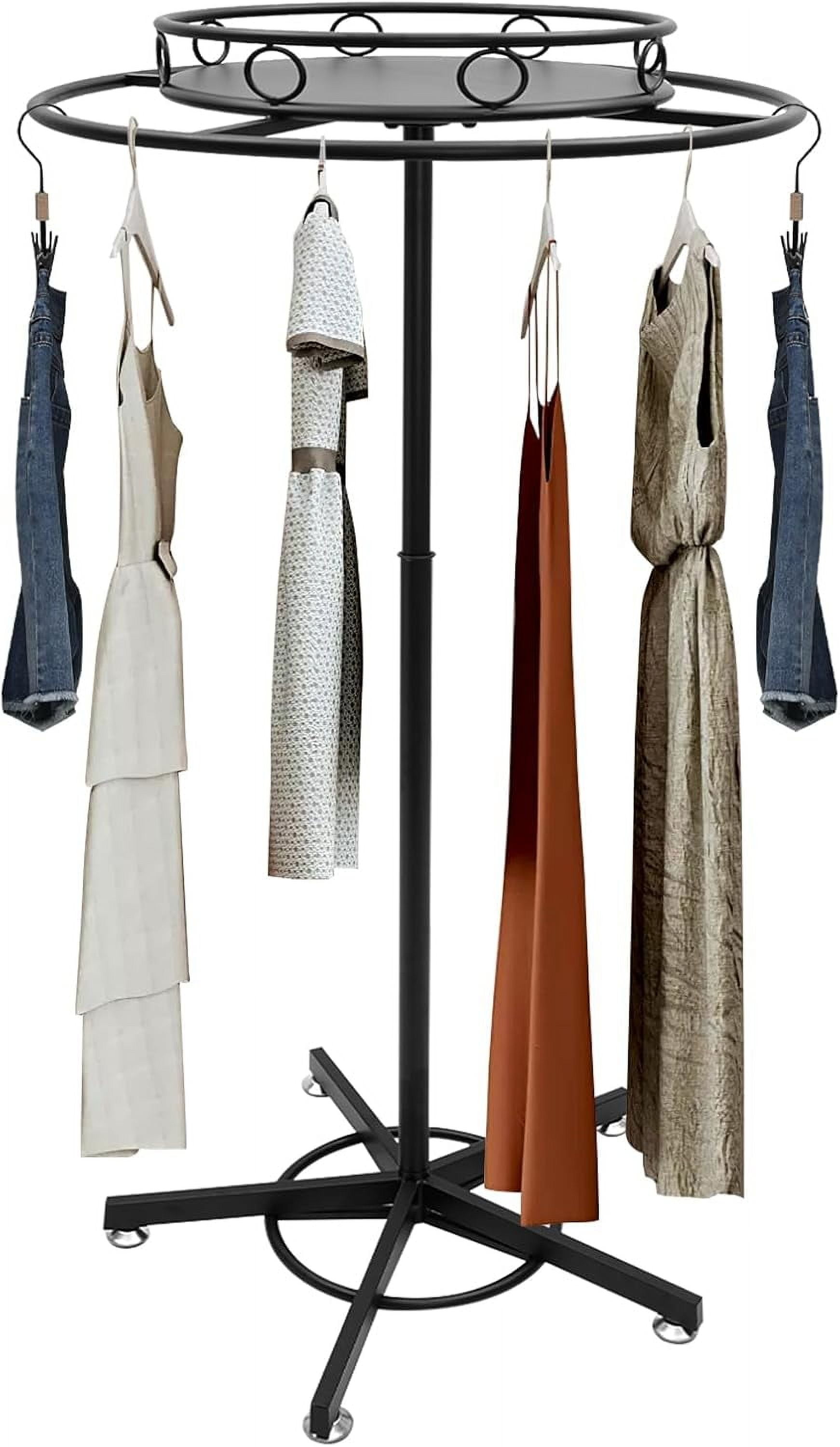 360° Rotating Clothes Rack Floor Standing Garment Rack Rotatable ...