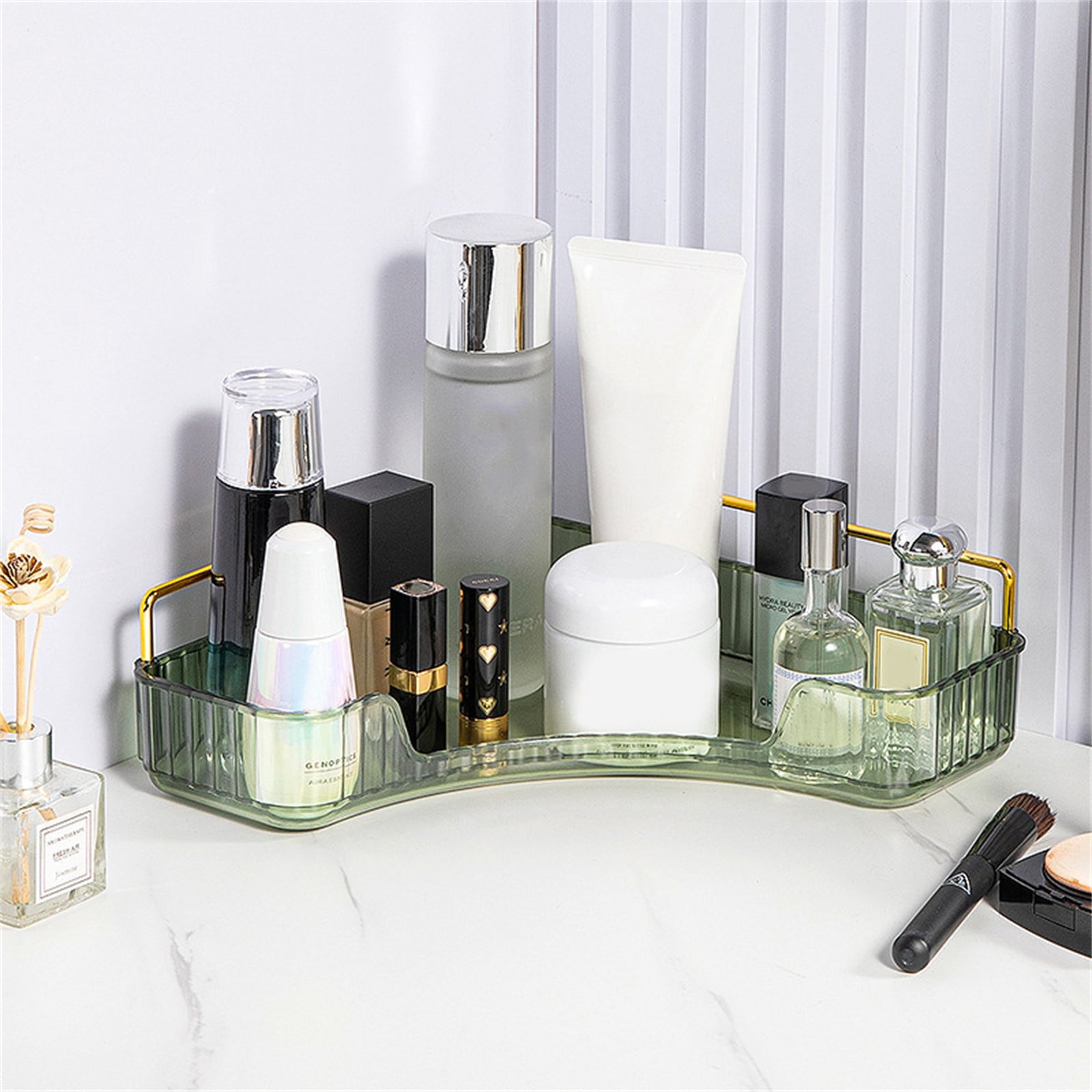 360 Rotating Corner Bathroom Organizer Countertop, Plastic Bathroom ...