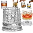 360°Rotating Crystal Glass Rotating Whiskey with Unique Relief Base ...