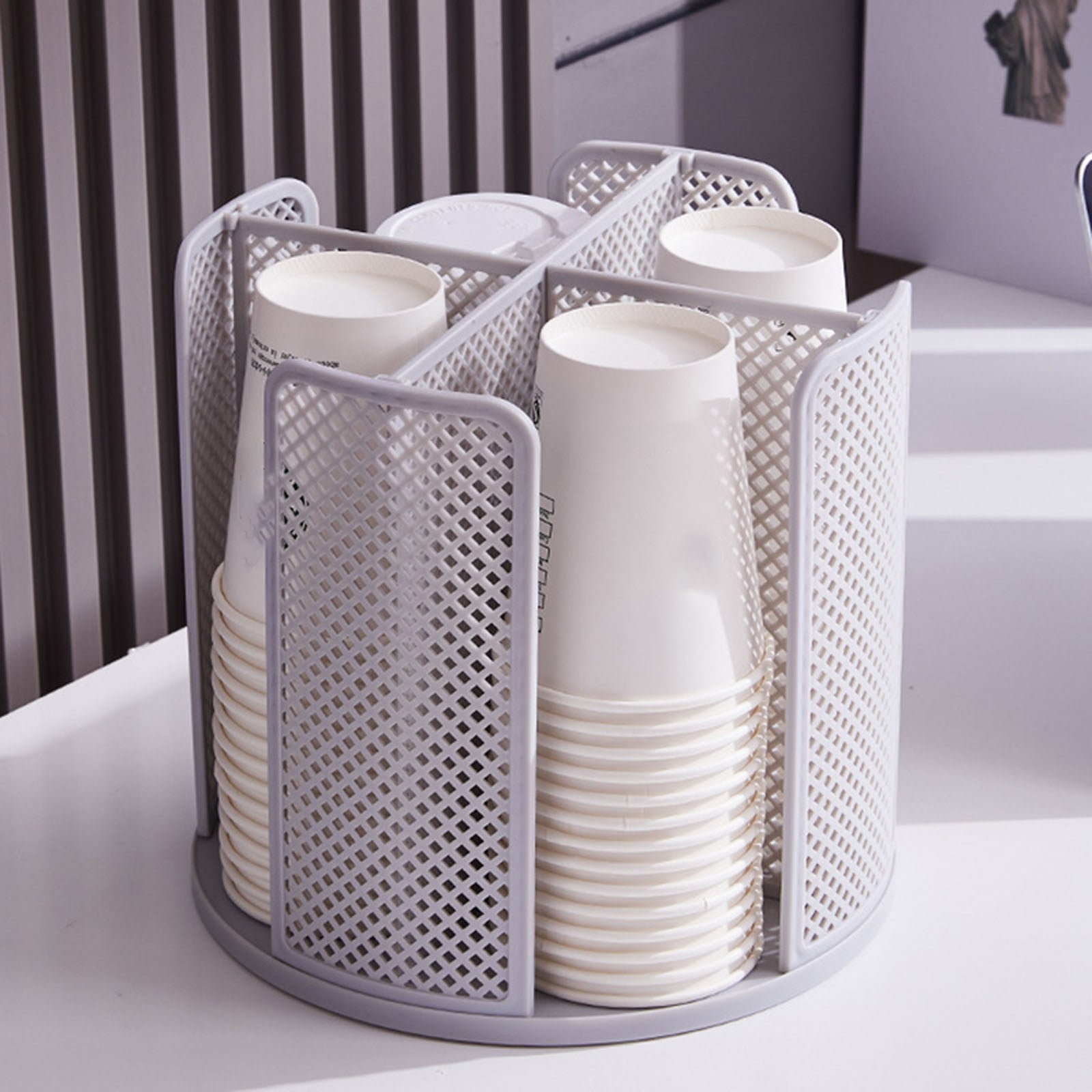 360° Rotating Cup Dispenser Organizer, Countertop Storage for 20+ Cups ...