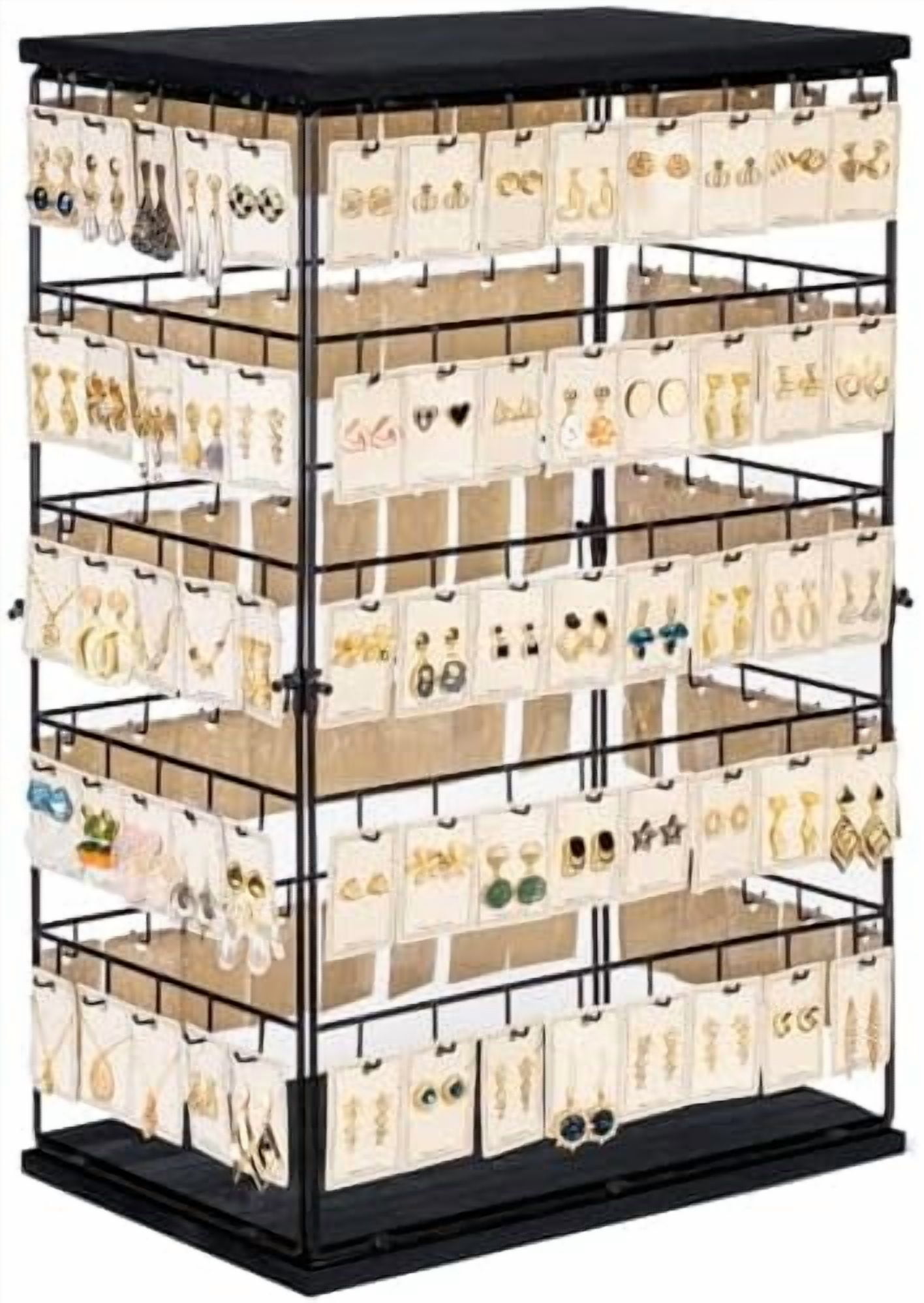 360 Rotating Earring Display Stands for Selling, 4 Tier Metal Earring ...