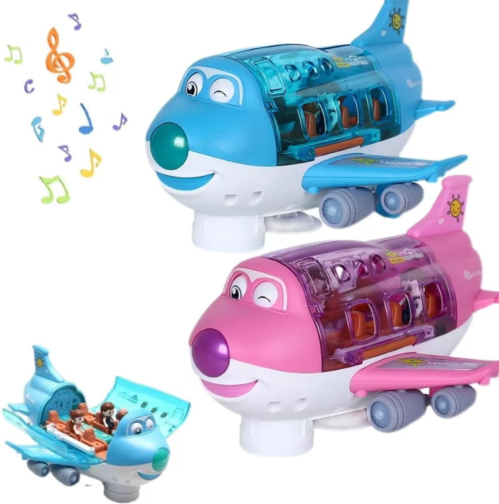 360° Rotating Electric Toy Plane, 2024 New Airplane Toys Bump and Go ...