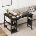 360掳 Rotating End Table with Charging Station, Swivel Side Table with ...