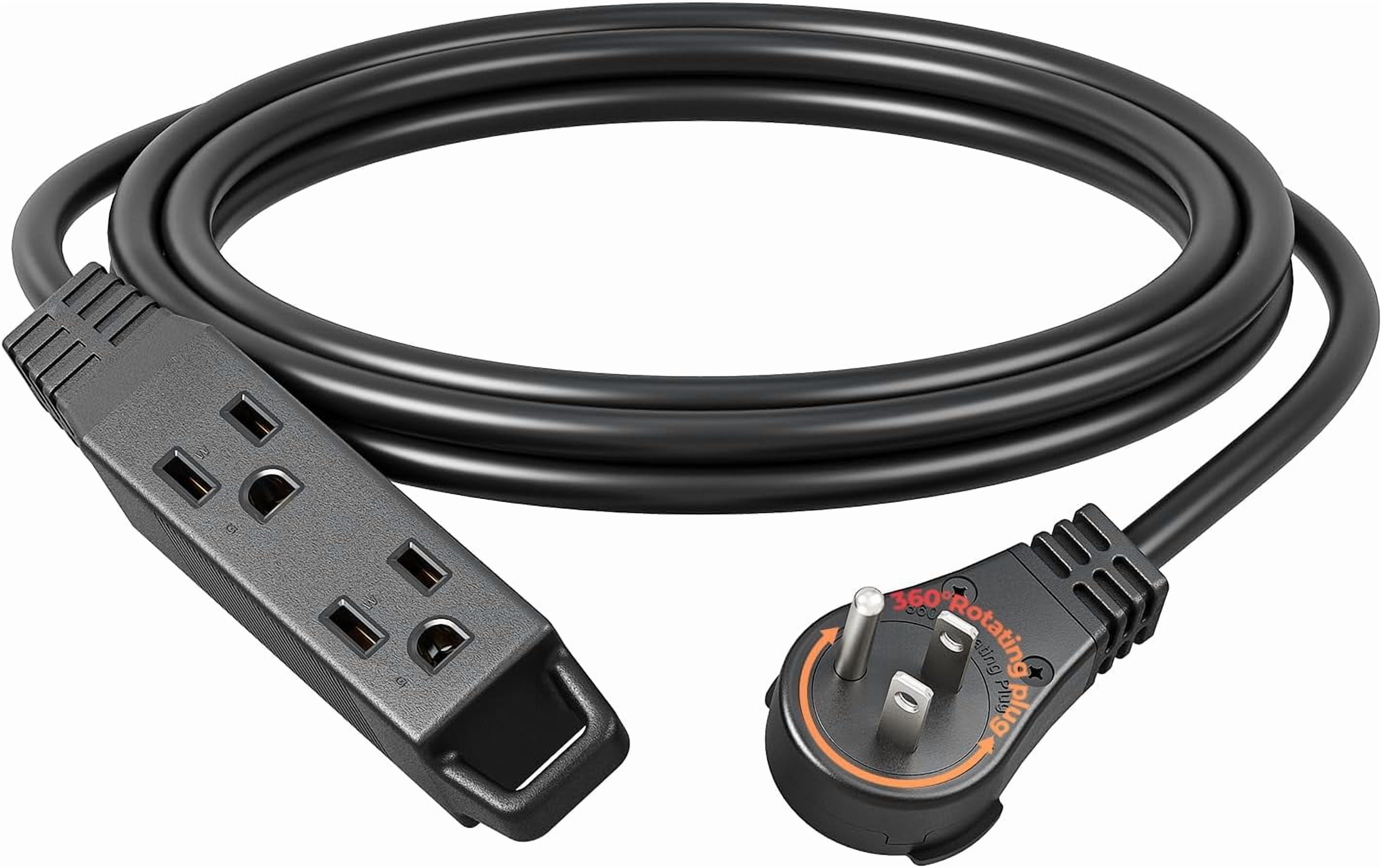 360° Rotating Flat Plug Extension Cord, 10FT Extension Cord Rotating ...