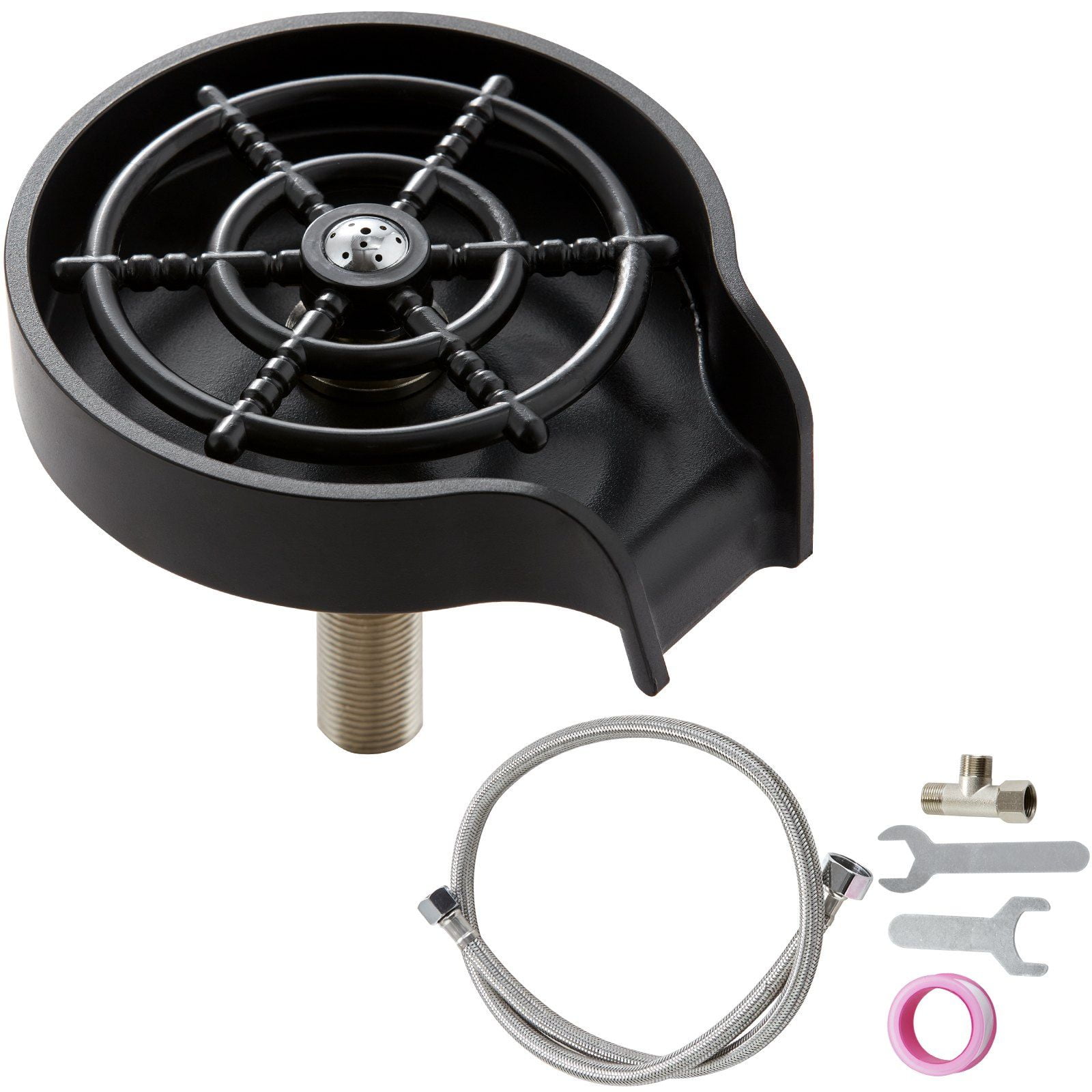 360° Rotating Glass Rinser with 10 Jets, ABS Cup Washer & Holder for ...