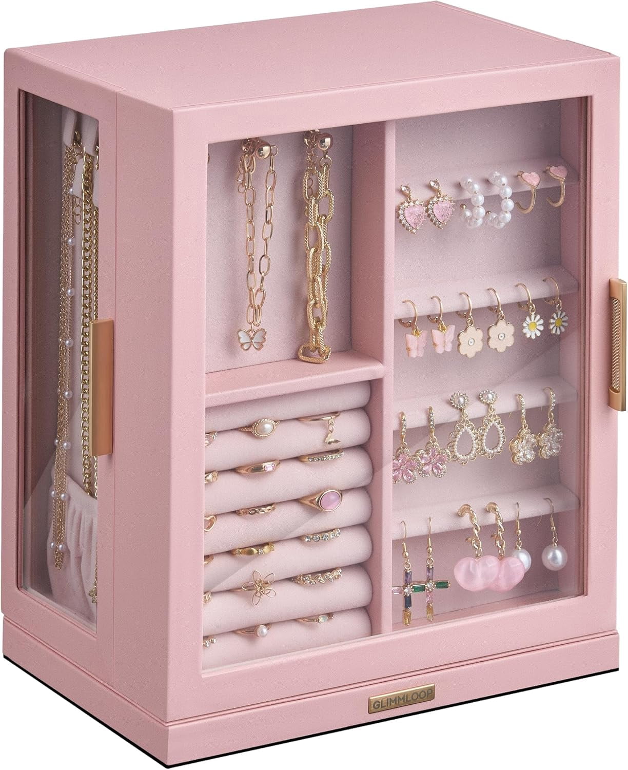 360° Rotating Jewelry Box with 5 Drawers, Spacious Vertical Jewelry ...